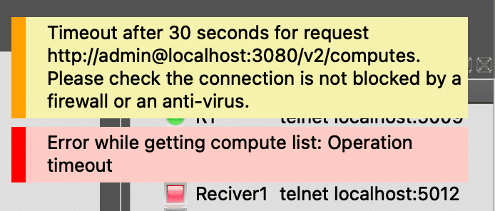 GNS3 「waiting for localhost 3080」の解決方法｜さわいち