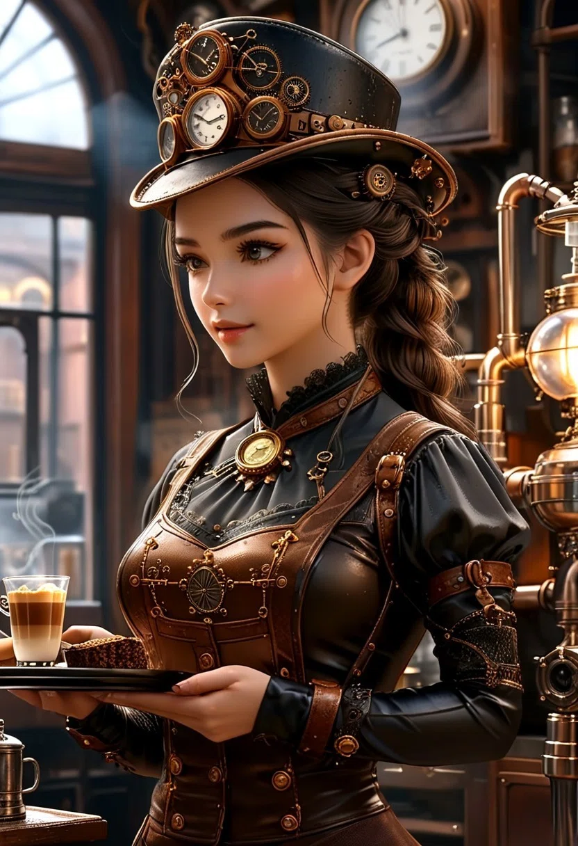 【Stable Diffusion XL（SDXL）】レトロなスチームパンク！Steampunk XL【お勧めLora】｜鮎沢怜樹