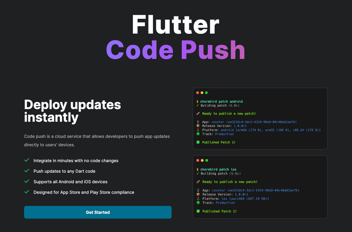 Shorebirdを使用したFlutter CodePush｜JIITAK INC.