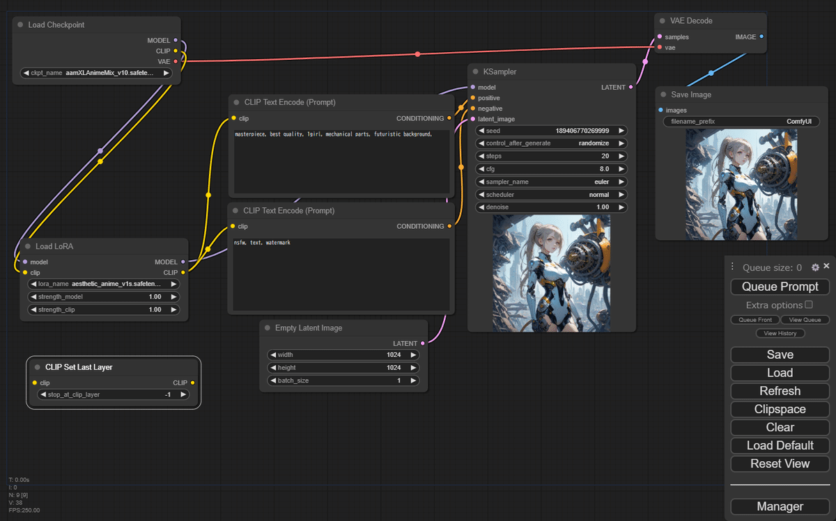 ComfyUI LoRAとClip skipの実装ができた｜Yuki