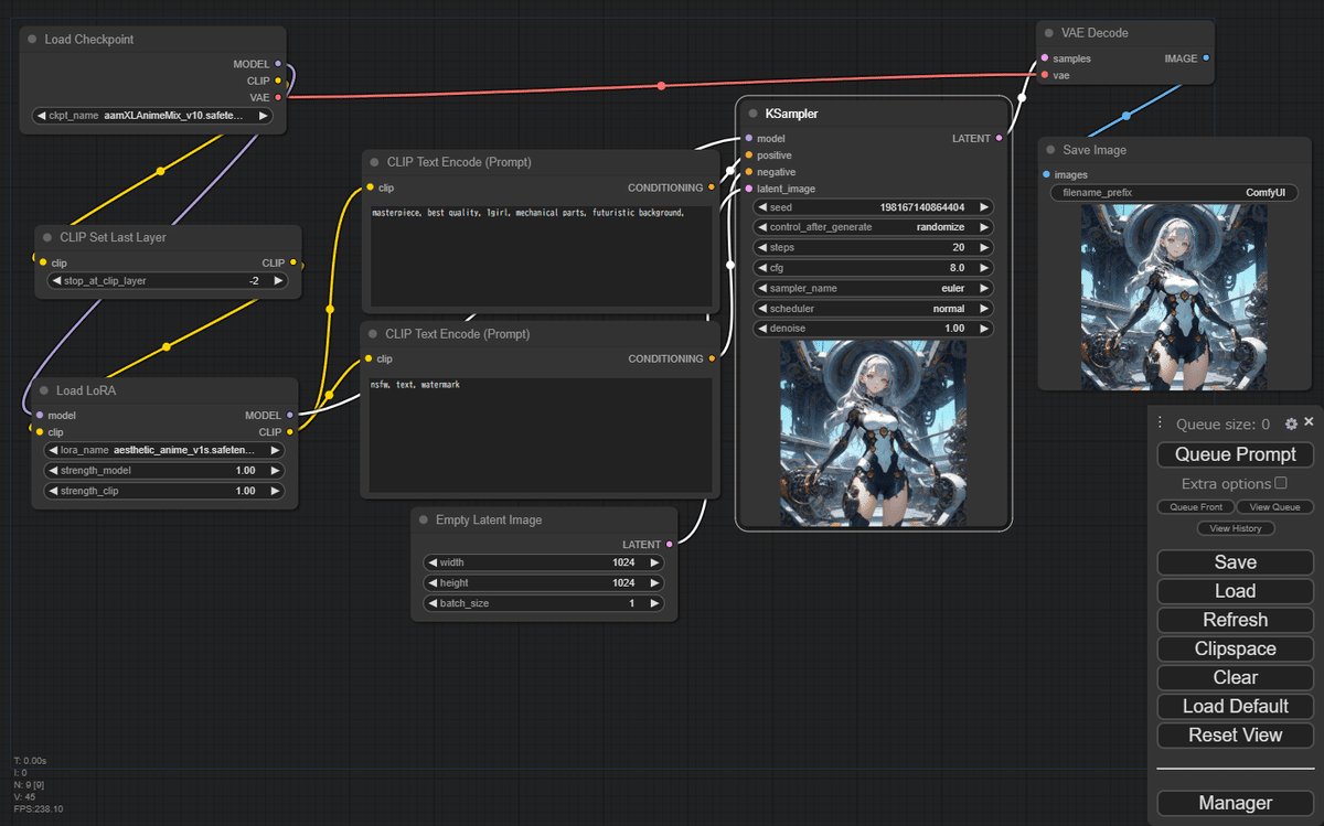 ComfyUI LoRAとClip skipの実装ができた｜Yuki