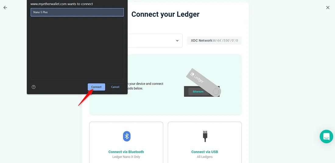 MYETHERWALLETでXDC NETWORKアカウントを作成する方法｜ledger