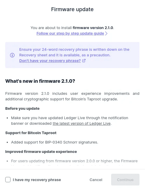LEDGER NANO Xファームウェアのアップデート｜ledger