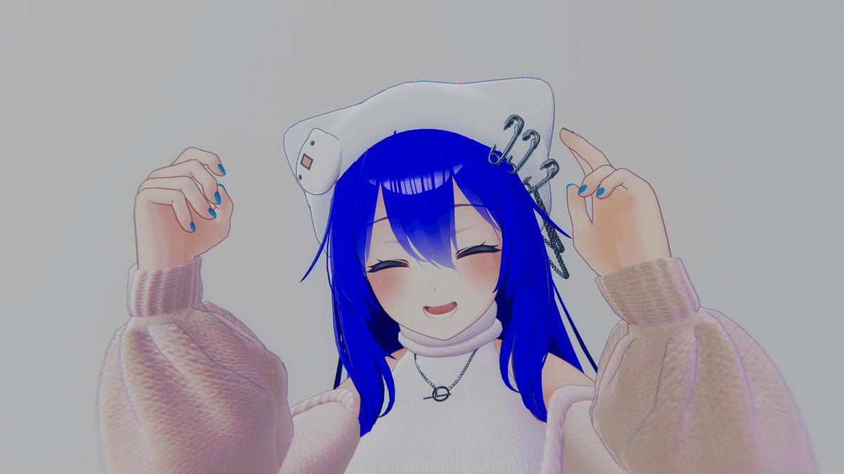 VRC SnapSwitchParameter にてハンドジェスチャーだけで、着せ替えした服のセーター、帽子の着脱できました。｜kirigo@VRC