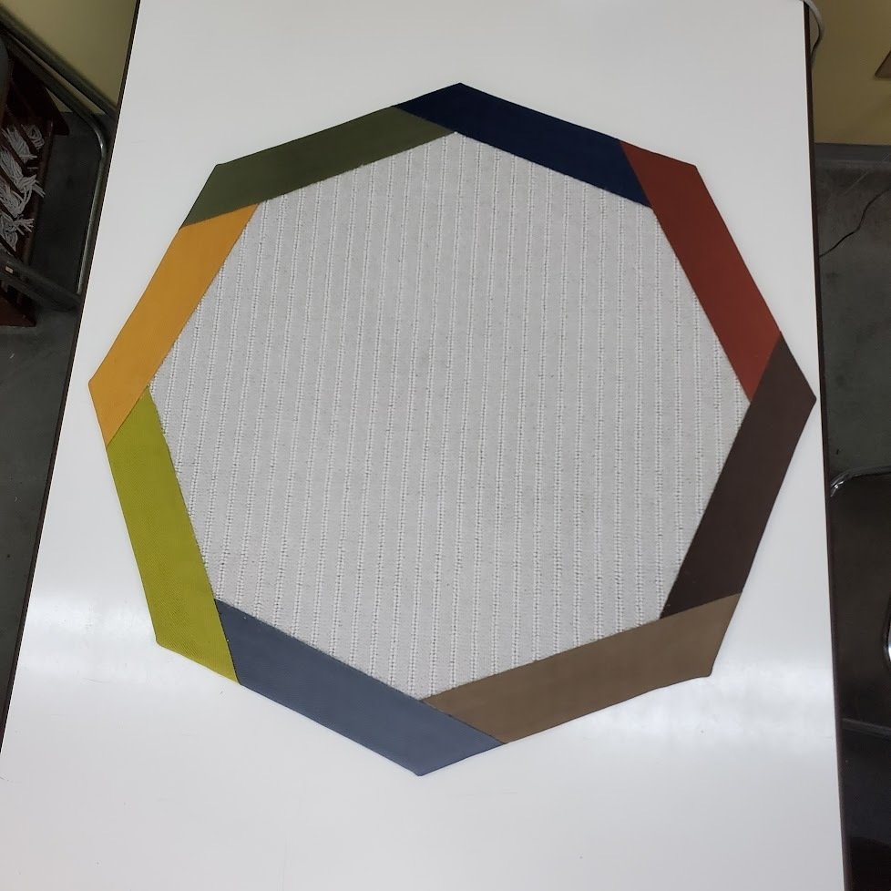 【カーペットリメイク】第5弾 DIYでSDGs！コットンテープを使って八角形ボーダーテープ加工マットを製作してみた。｜AGI ウール織じゅうたん専門 webショップ-note