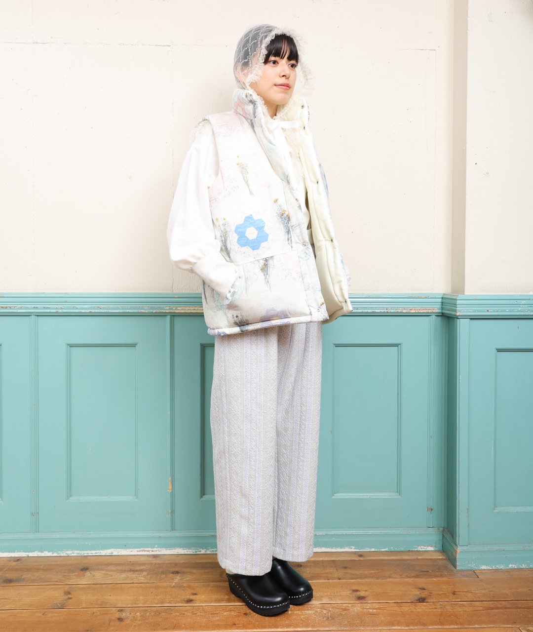 REVERSIBLE VEST｜flower＆guitar 花とギター