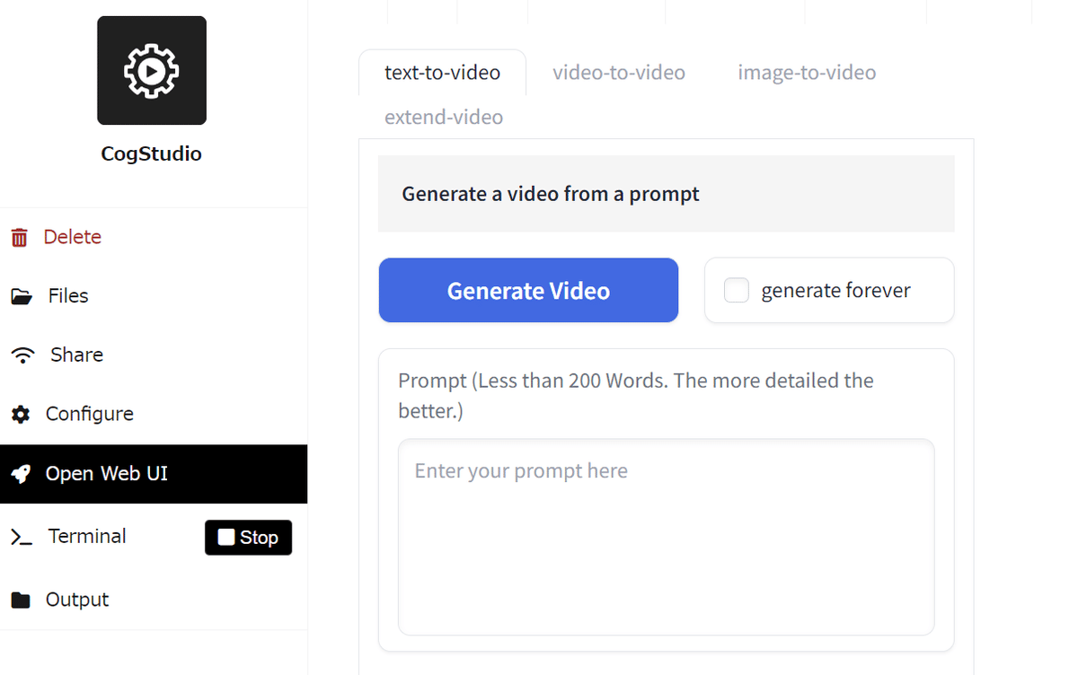 【AI】ローカルでcogstudioを使った動画生成方法｜aiaicreate