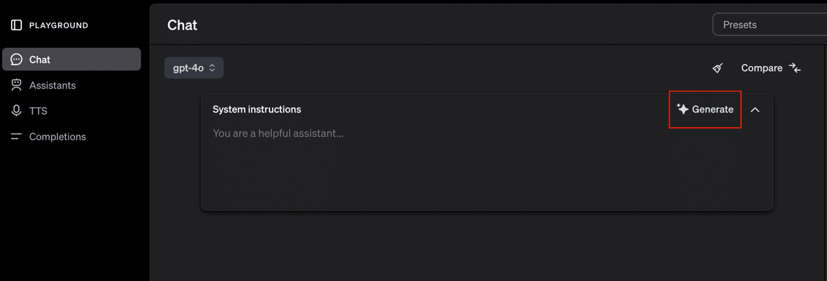 OpenAI の Prompt Generator を試す｜shintaro