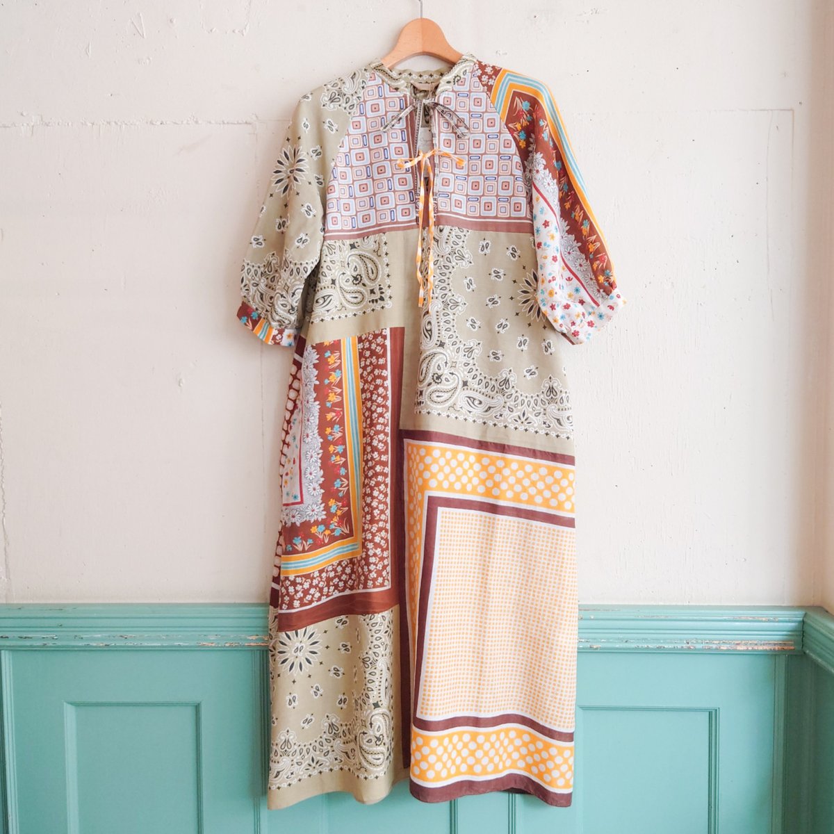 FRONT RIBBON LONG DRESS｜flower＆guitar 花とギター