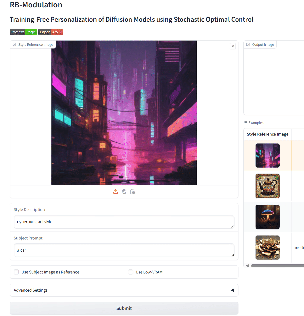 RB-modulationが公開されている件＠huggingfaceのデモを使用してみた｜shiba*2