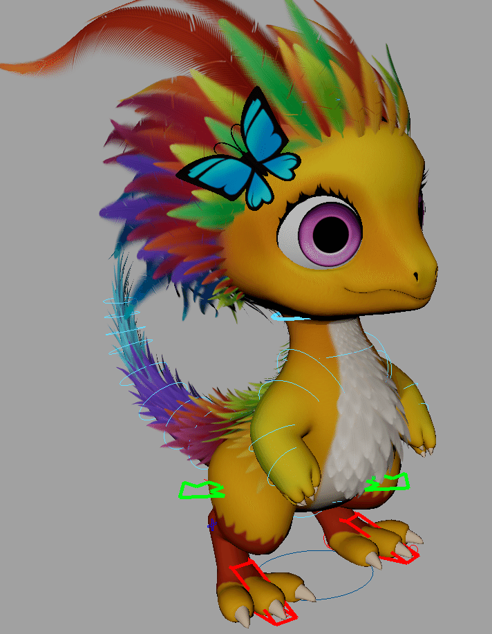 [Maya] "恐竜少女カプア" リギングの紹介｜ボルカちゃん | Volca株式会社