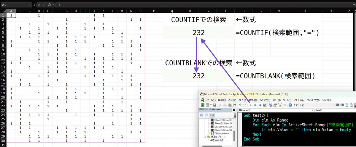 Excelにおけるワイルドカードと、カウント系関数の挙動｜TAKESAN