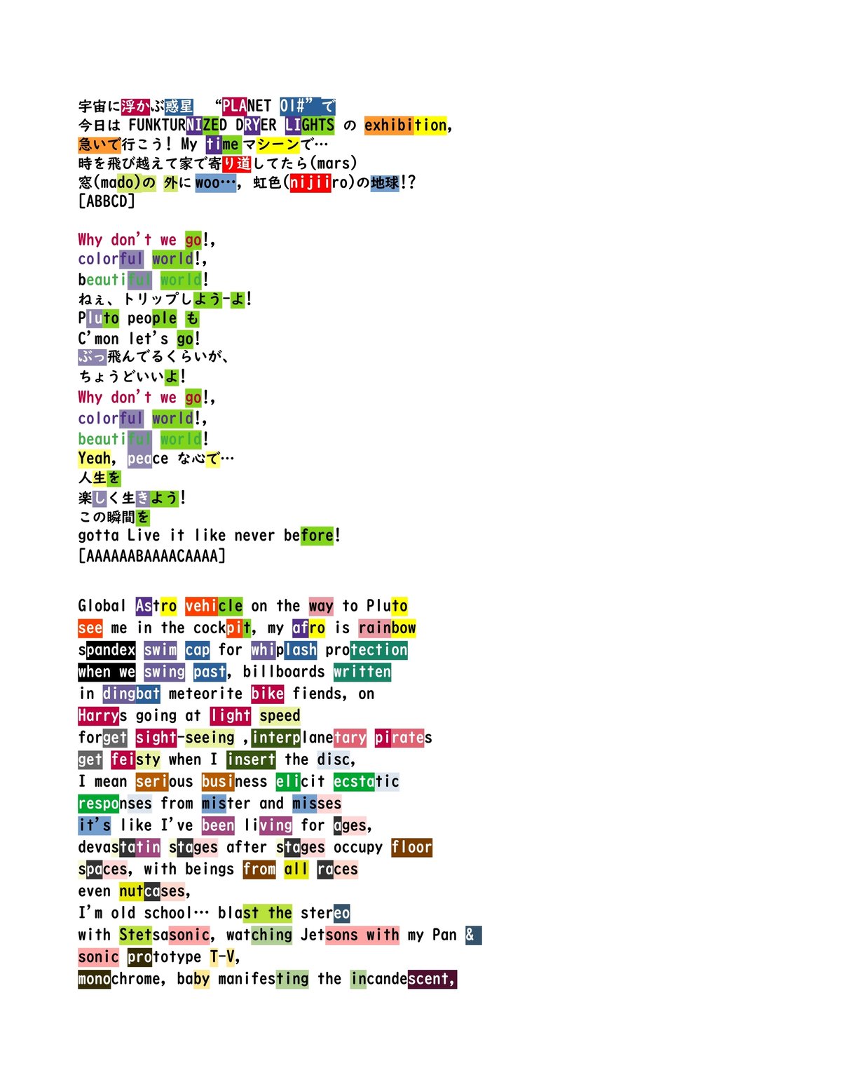 Rhyme Scheme on "prism" by m-flo｜reiKa