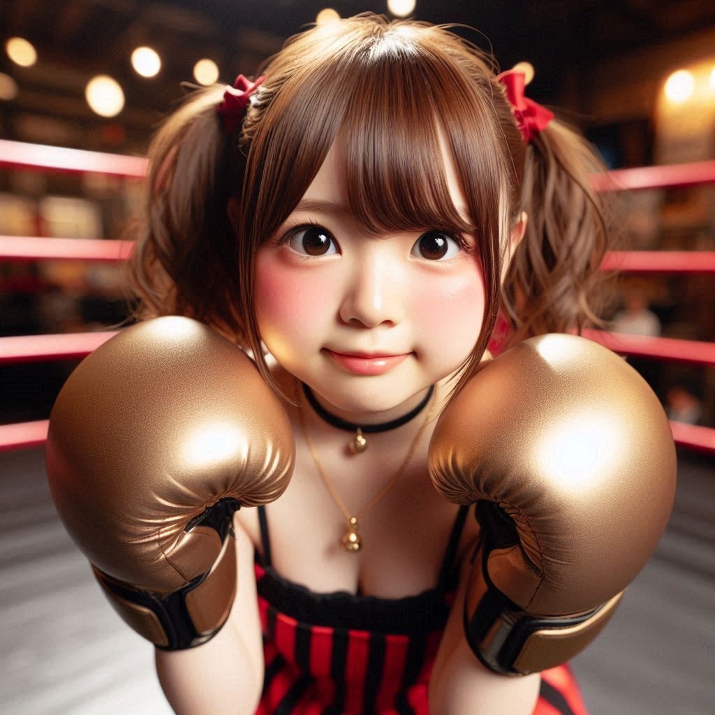 Red Stripe Gold Gloves (赤しましま女子ボクサー)｜Q-MiMi