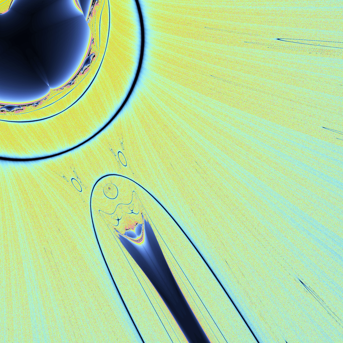 今週のフラクタル63 ((0.5+0.9i)(z^3+1)/(x^2+y^2-2)+c)｜108Hassium