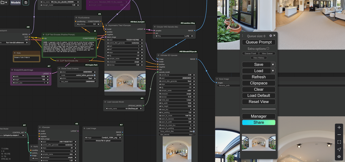 建築ビジュアルCG × AI活用法⑰｜360°画像生成AI① AUTOMATIC1111とComfyUIで360°画像生成を効率化する方法｜One More Vision