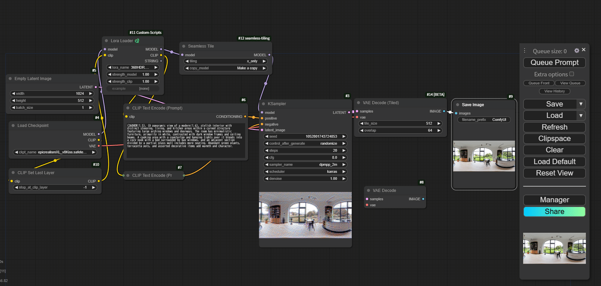 建築ビジュアルCG × AI活用法⑰｜360°画像生成AI① AUTOMATIC1111とComfyUIで360°画像生成を効率化する方法｜One More Vision