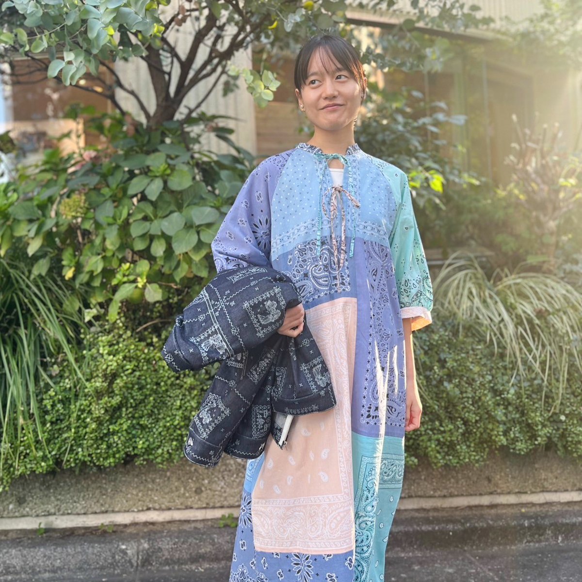 FRONT RIBBON DRESS 着てみました♡｜flower＆guitar 花とギター