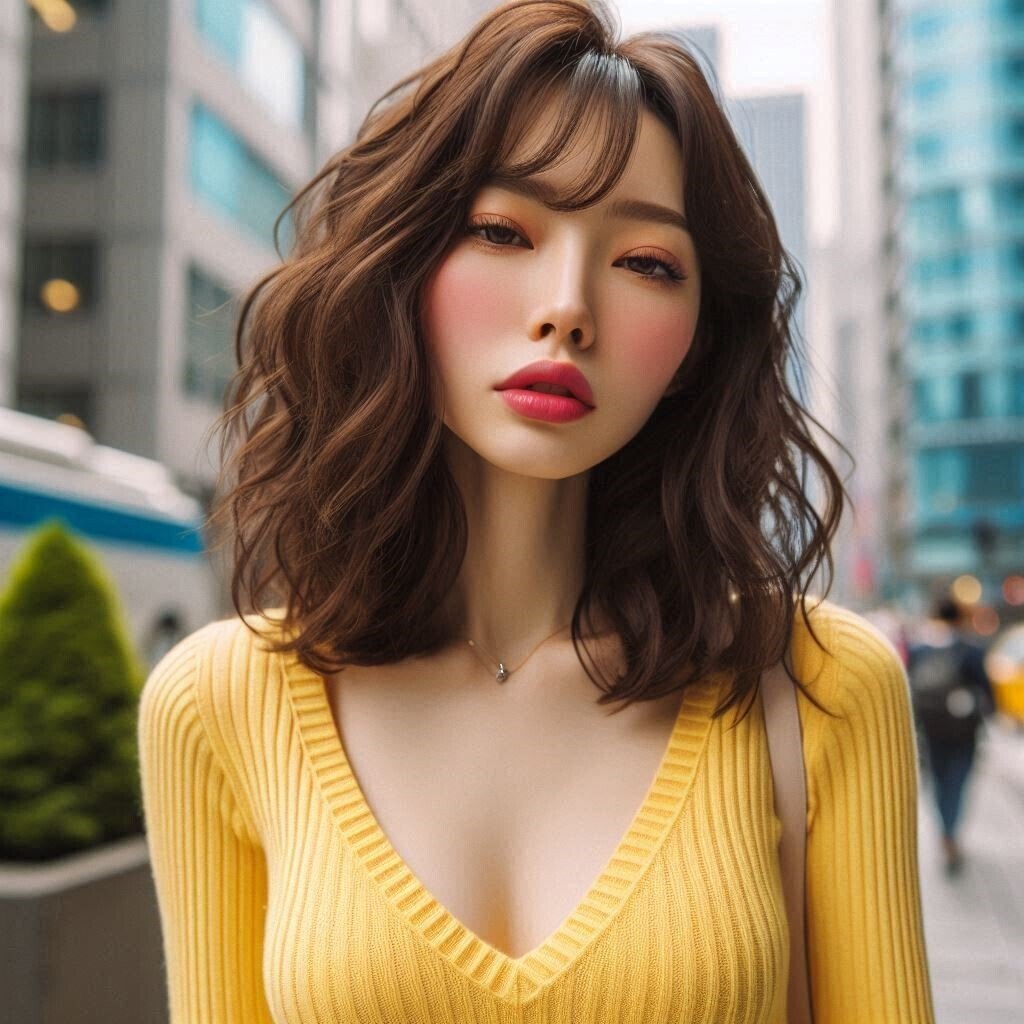 黄色 de 女子 @ImageFX & Copilot＋プロンプト｜茜町春彦