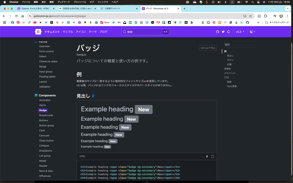 50代からのHTML / CSS / JavaScriptチャレンジNo.84 ラベル｜mitchy