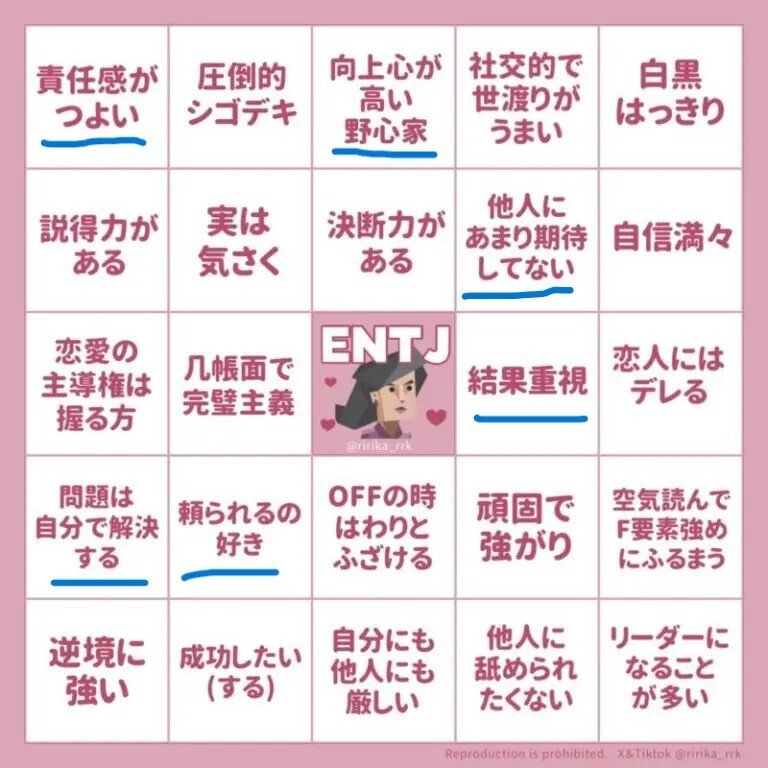 MBTIビンゴ｜キーくん@ Astrid Lindgren森の幼稚園