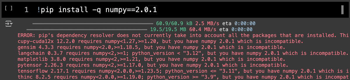 numpy 1.x系と2.x系の互換性由来の変なエラーについて｜jniimi
