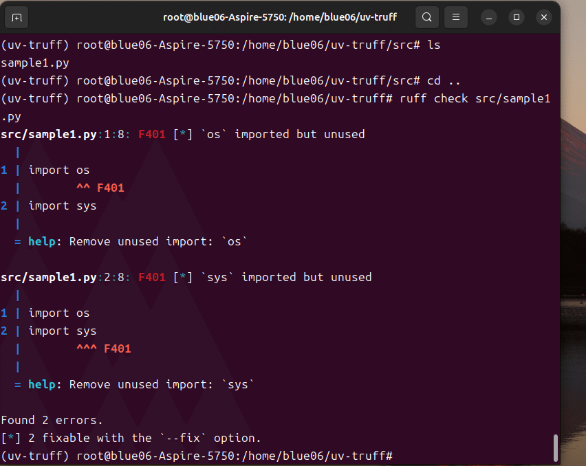 5分でできるRuffによる高速Pythonコードリント その1｜blue06_2022