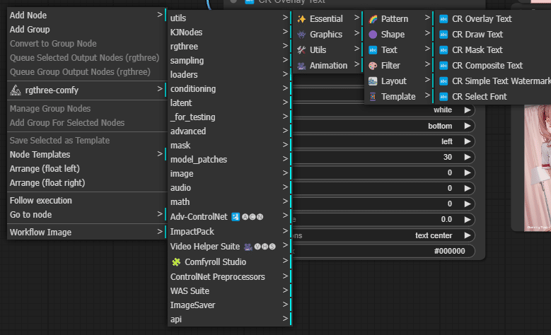 [ComfyUI]CR Overlay Textでイラストに任意のテキストを配置する｜ゆうすけ（Yusuke）