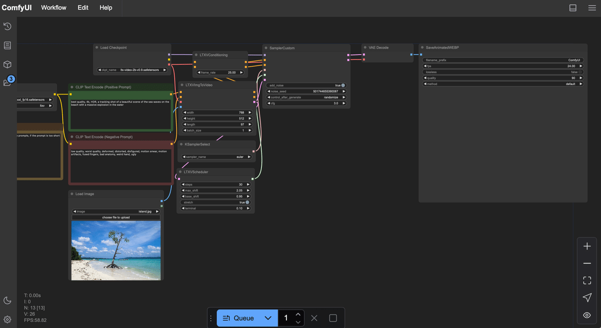 ComfyUI での LTXV の使い方｜npaka