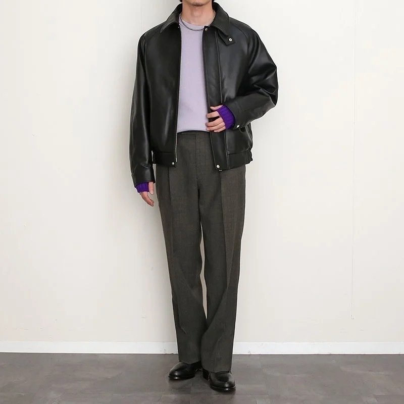 即完したレザーJKTが再入荷。【UNIVERSAL PRODUCTS】GOATLEATHER DRIZZLER JACKET BLACK ...