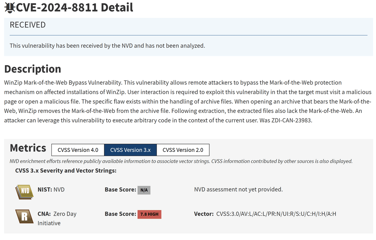 WinZipにて脆弱性公開、既に修正版は公開されており、適宜アップデートを｜Y.Takahashi