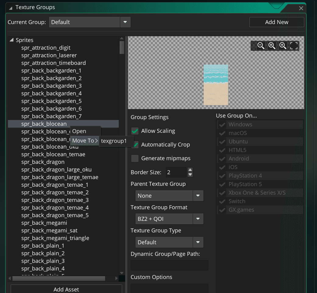 【GameMaker】 Texture Group, Audio Groupを使ったバージョンごとの出力素材の切り替え方｜NEO*PUN