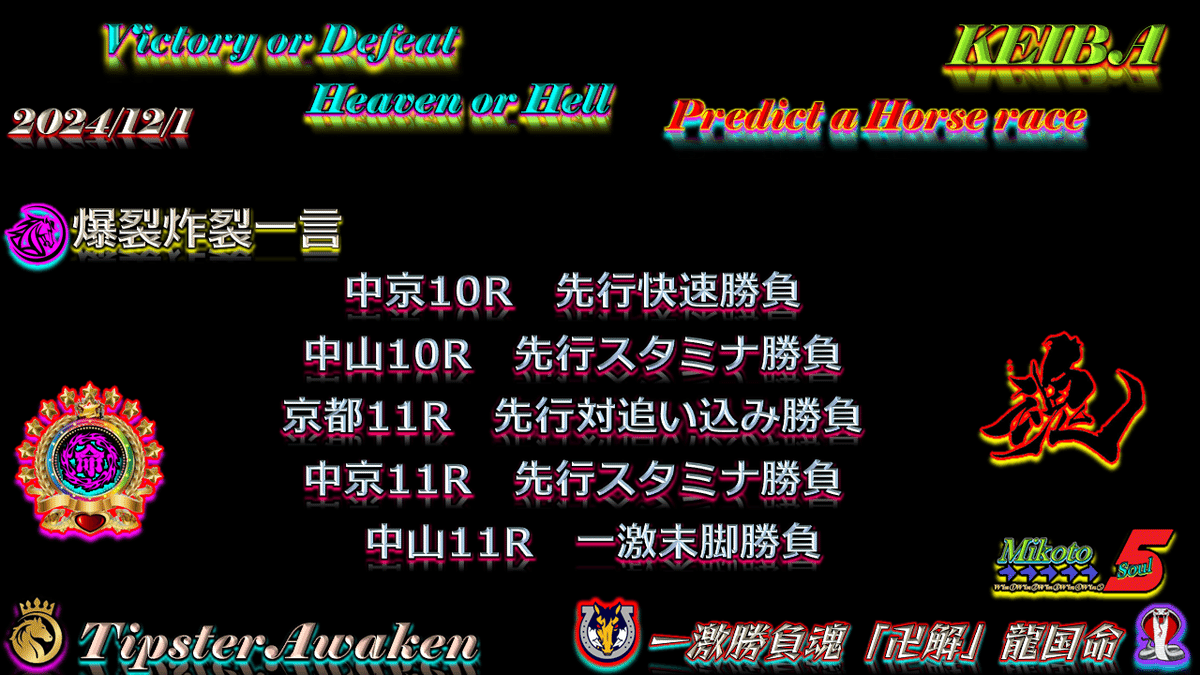 WIN5 12/1｜龍国 命