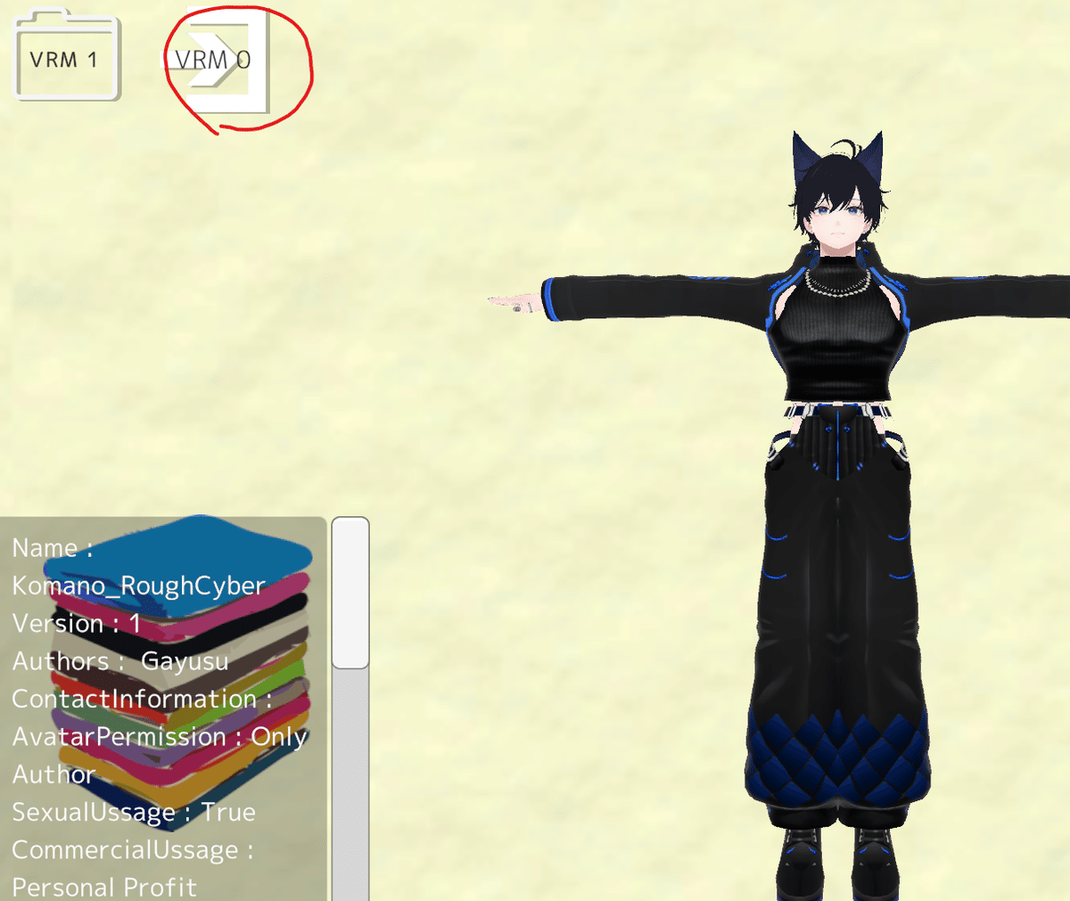 VroidのXavater、Xwearを使ってVRC想定アバターにVroid衣装を着せる方法(VRM1 → VRM0)｜ガユス