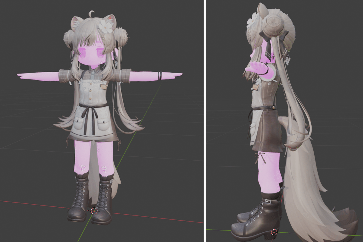 【VRChat】Blender 4.3.0とUnityで非対応衣装を着せるための記事 (マヌカキプフェルの制作)｜siloneco_vrc
