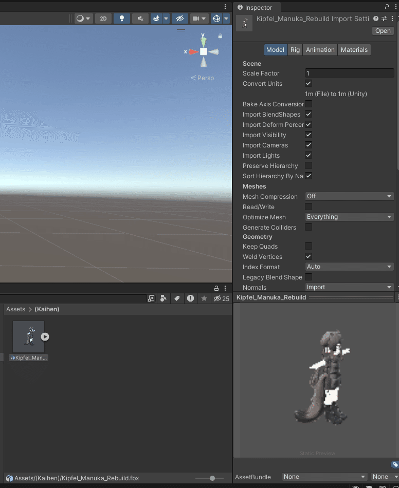 【VRChat】Blender 4.3.0とUnityで非対応衣装を着せるための記事 (マヌカキプフェルの制作)｜siloneco_vrc