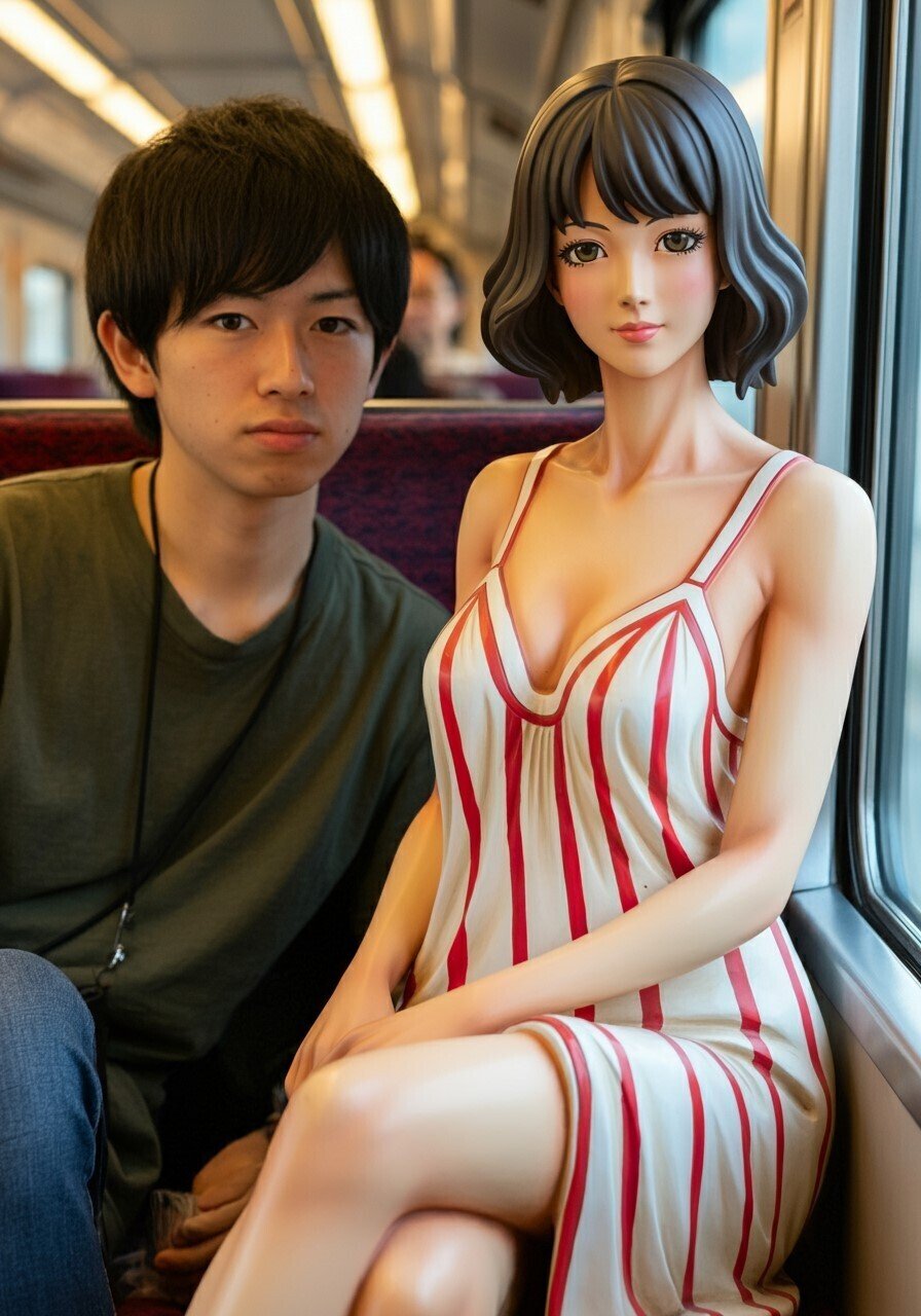 フィギュア de アラブ、赤色、急行列車 @Copilot & ImageFX＋プロンプト｜茜町春彦