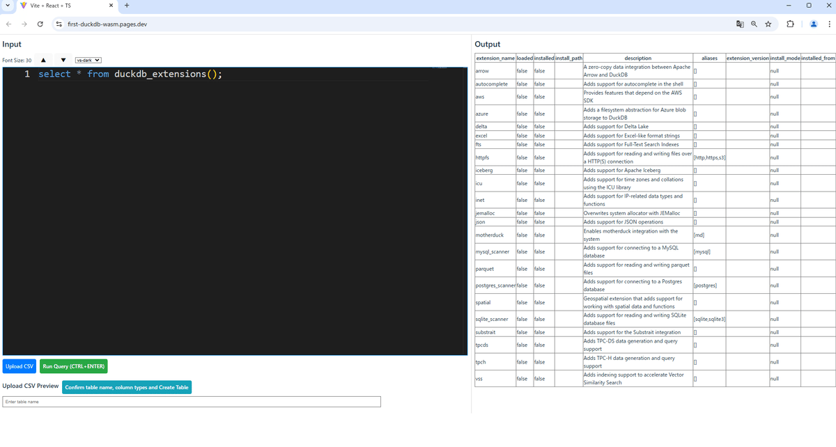 ブラウザで完結する軽量分析環境をDuckDB WasmとMonacoEditorで実現してみました｜SHIFT Group 技術ブログ