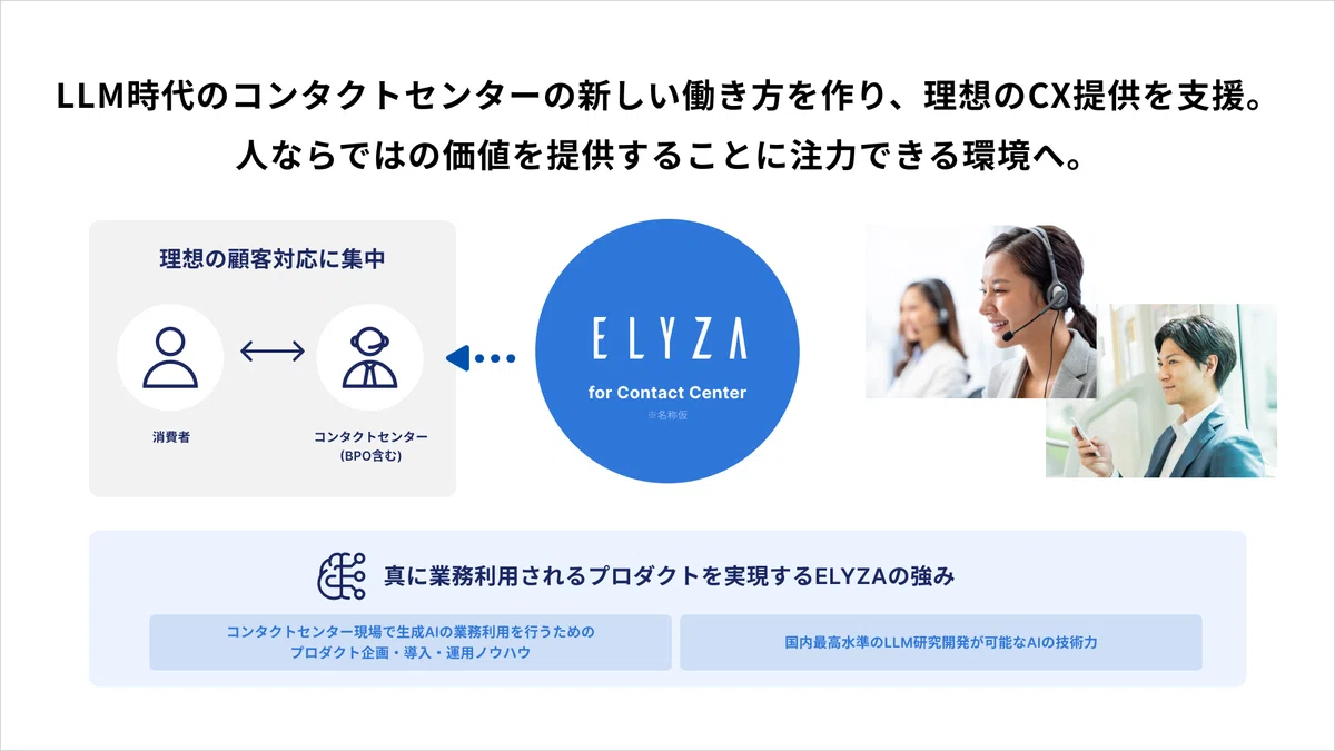 【社会実装】LLMを用いたコンタクトセンターの高度化支援に本格参入することを発表しました｜株式会社ELYZA 公式ブログ