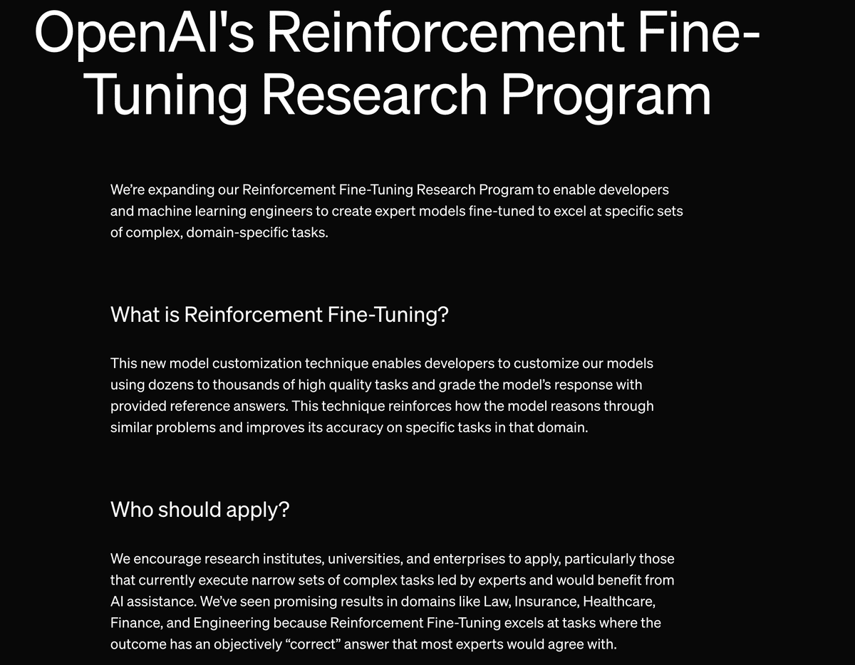 非エンジニアでも参加できる！OpenAIのおすすめ「RFT研究プログラム」とは？ Reinforcement Fine-Tuning Research Program｜ボンギンカン広報 まりあ