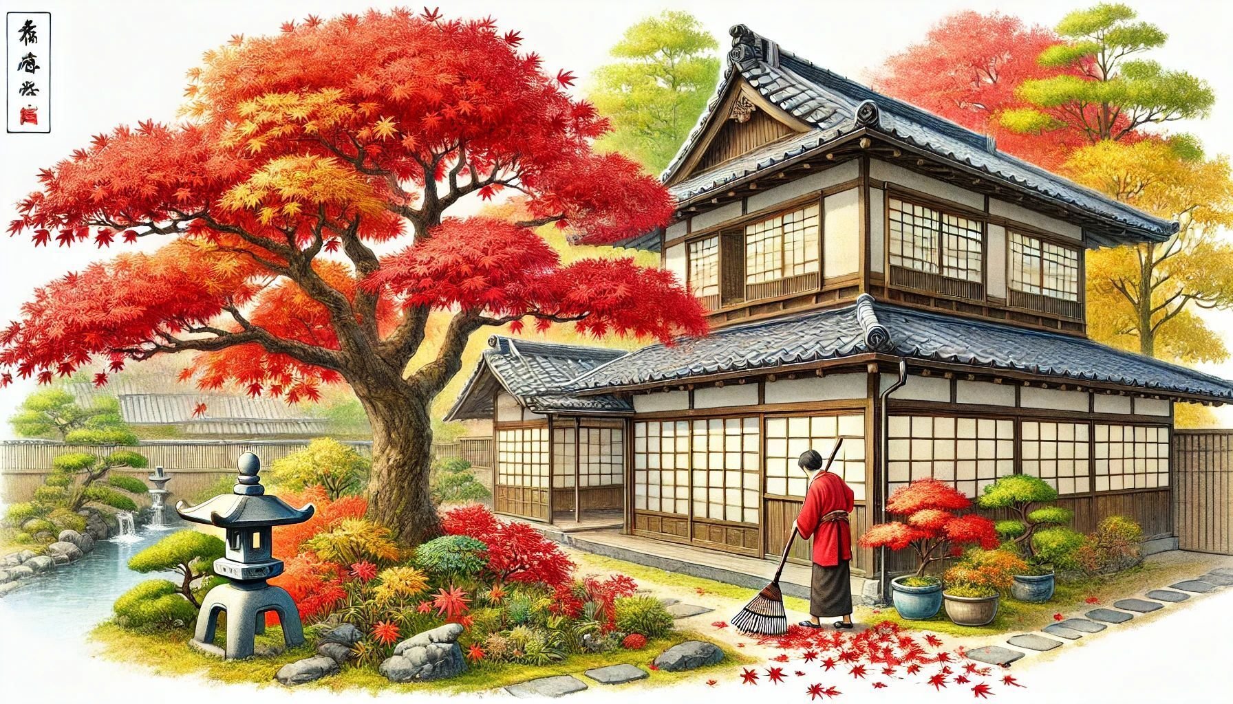 【イラスト】紅葉の風景｜Koji Doi｜AIエンジニア｜webライター｜バイオ系ライター・アナリスト