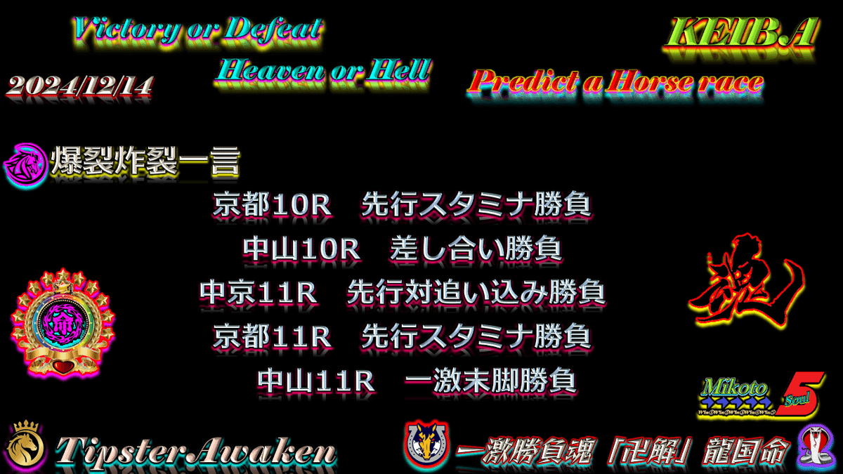 WIN5 12/14｜龍国 命