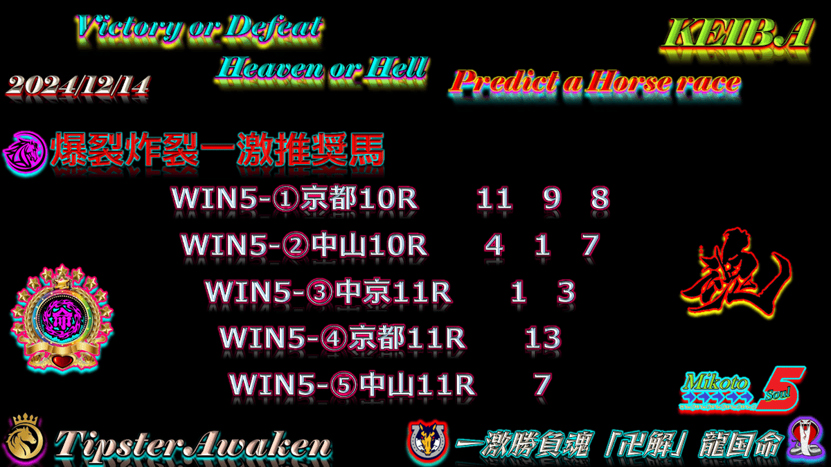 WIN5 12/14｜龍国 命