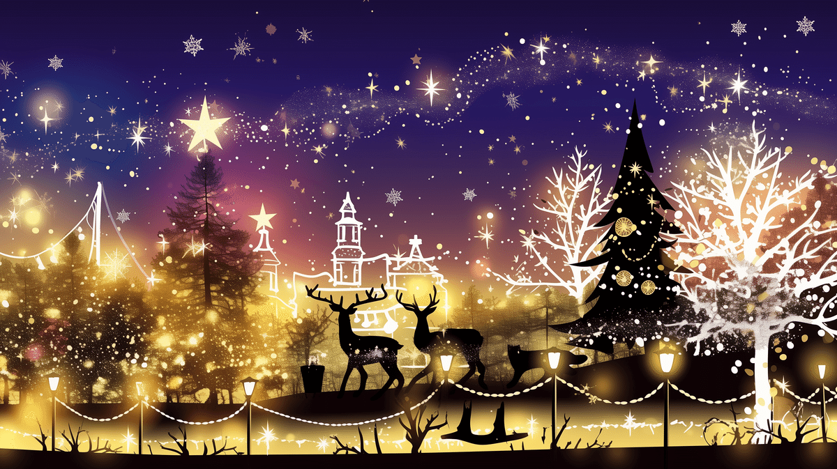 クリスマスイルミネーションのイラスト｜AK51