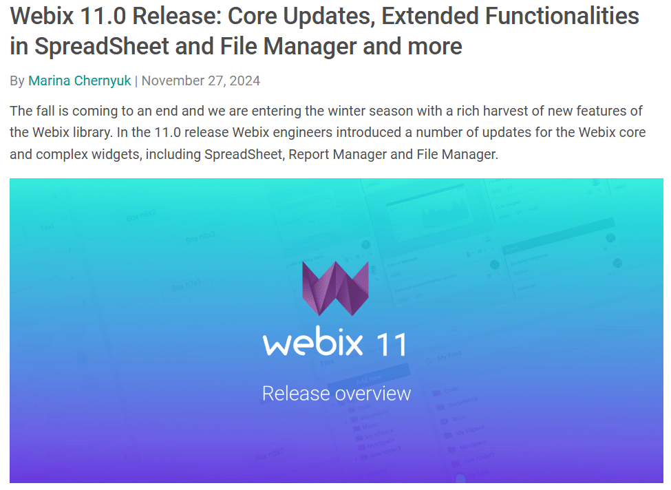 Webix V11の登場（版数アップ）No.77｜Yamasan