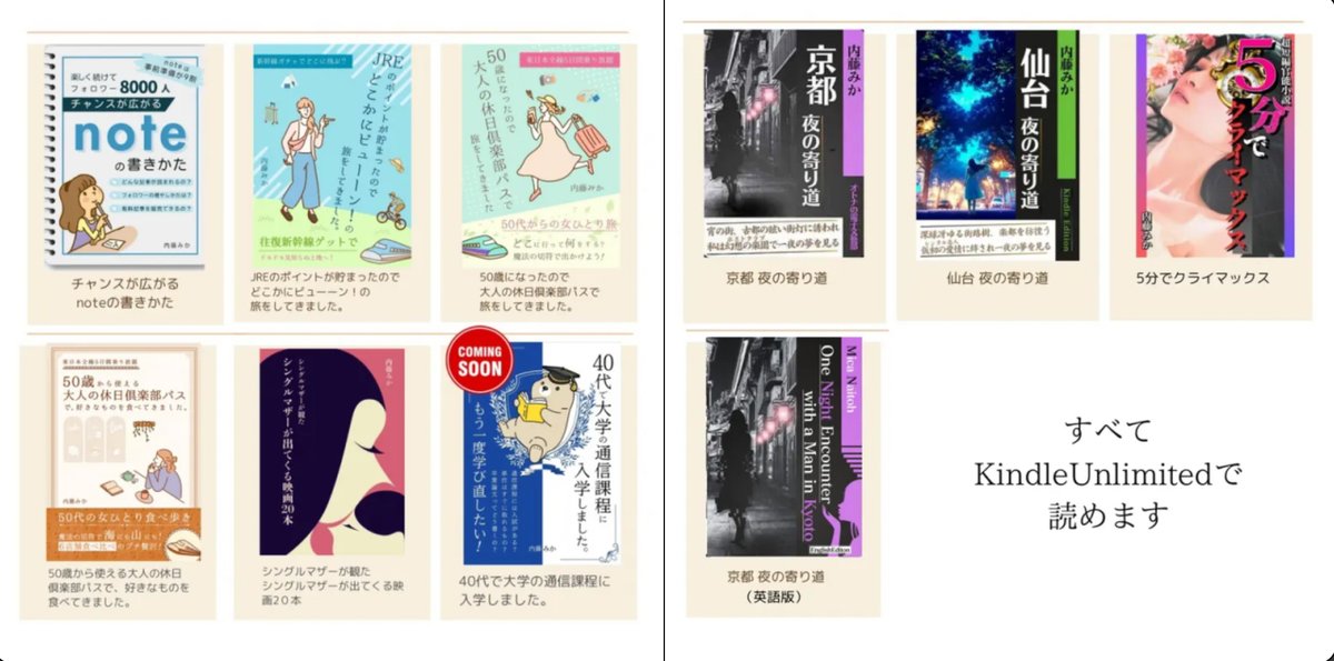 内藤みかが書いたKindle本のリスト｜内藤みか（作家）