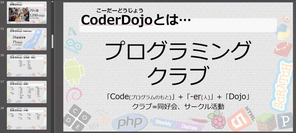 CoderDojo"とは何か?どんなところか?なにができるのか?」をまとめたスライド資料を作成しました。｜コーダー道場こだいら (CoderDojo Kodaira)