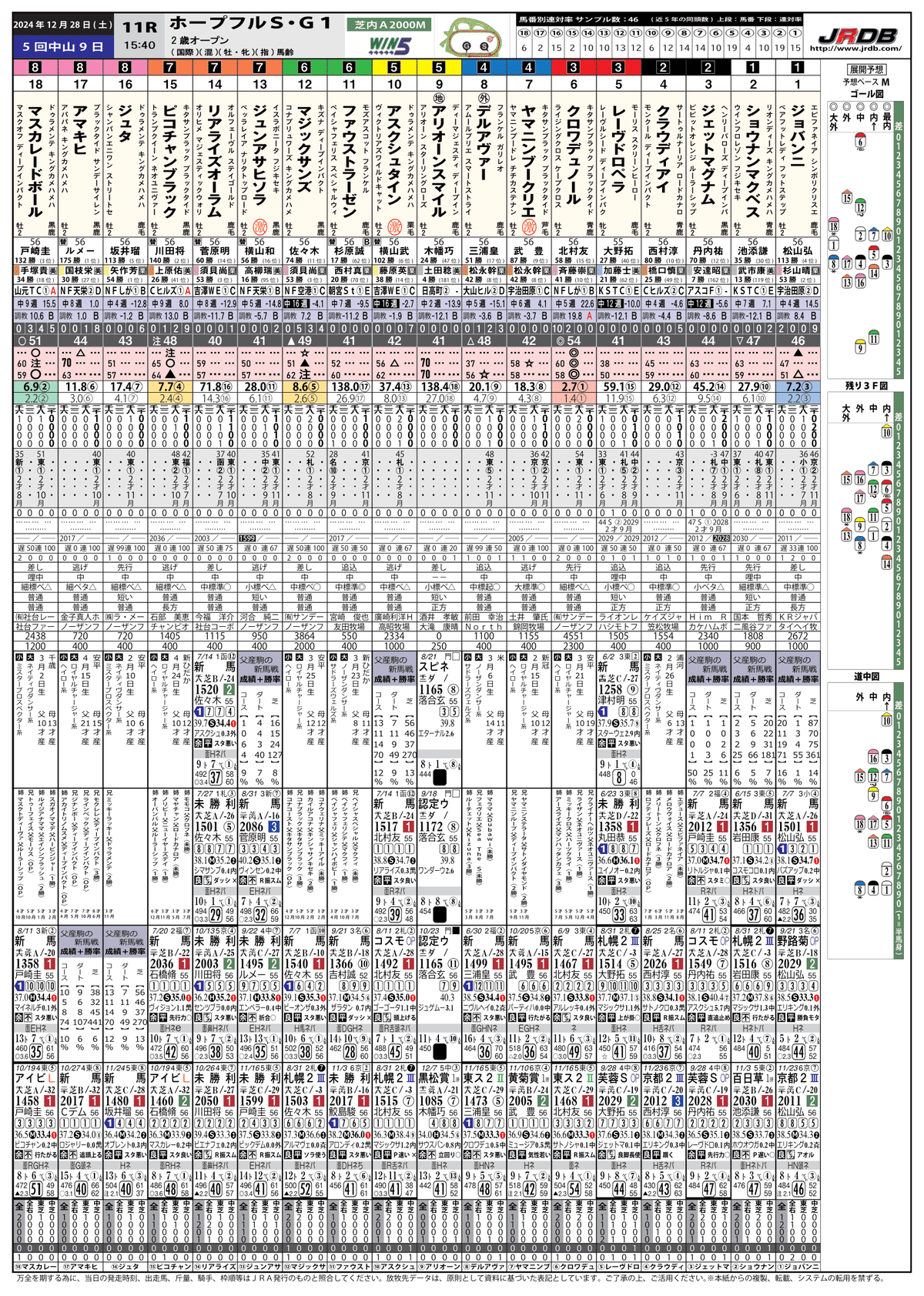 12/28（土）中山11R ホープフルS 赤木の予想｜JRDB 競馬アラカルト