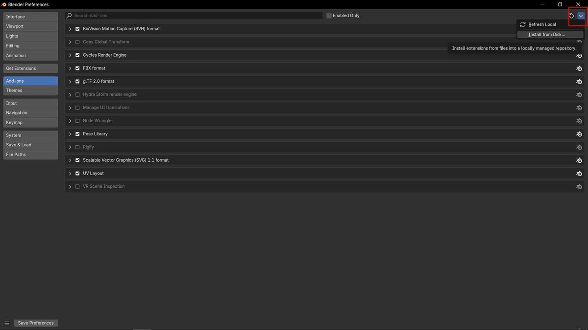 Blender アドオン[Add-ons]と拡張機能[Extension]｜Hisui