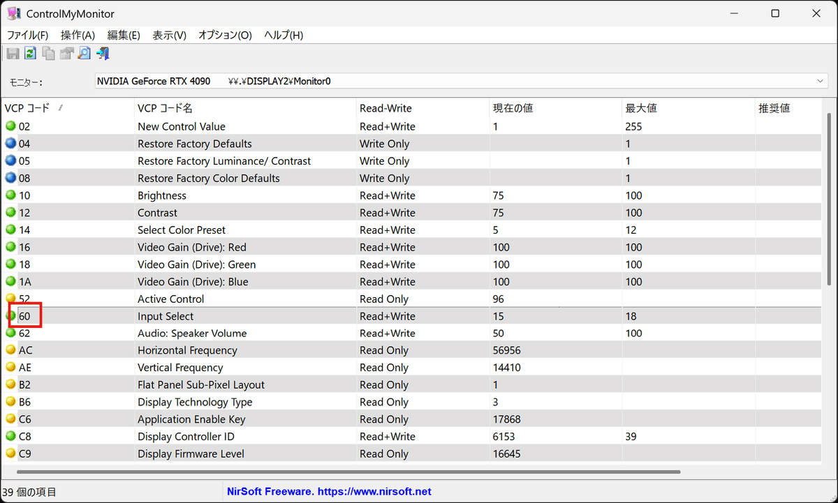 ControlMyMonitor(DDC/CI) を使ってモニターの入力切り替えをWindowsから操作する｜おのでら